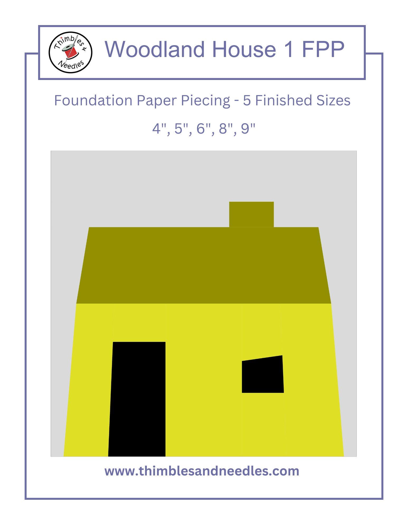 Woodland House 1 FPP Foundation Paper Piecing Quilt Block Pattern ...