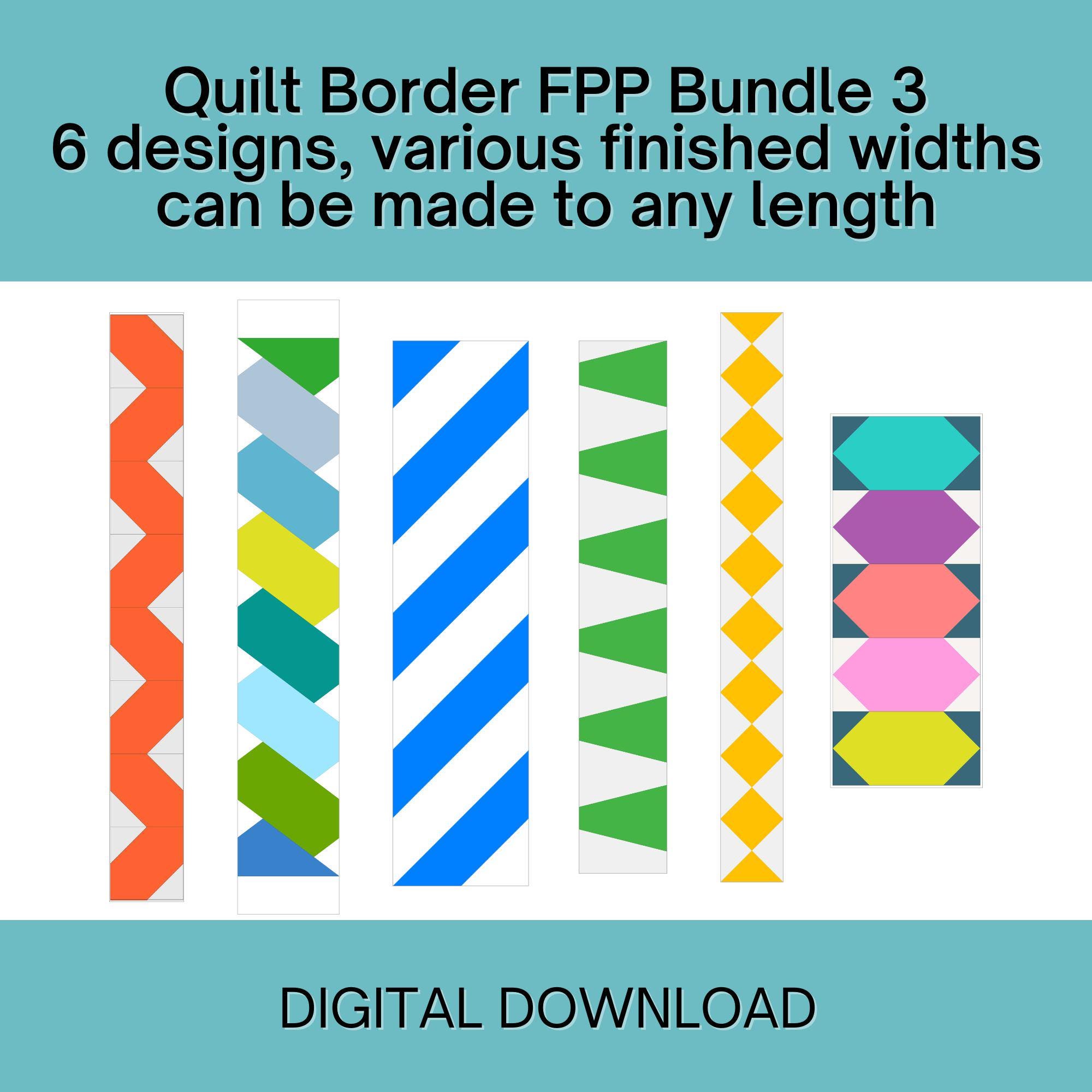 Quilt Border FPP Template Bundle 3 Foundation Paper Piecing Quilt Block ...