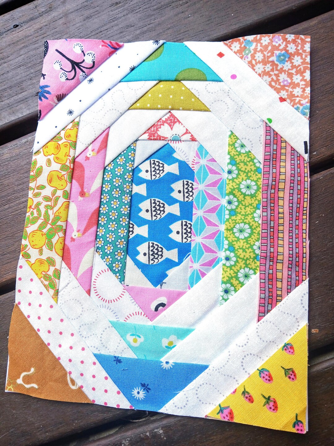 Rectangular Pineapple FPP Foundation Paper Piecing Quilt Block Pattern ...