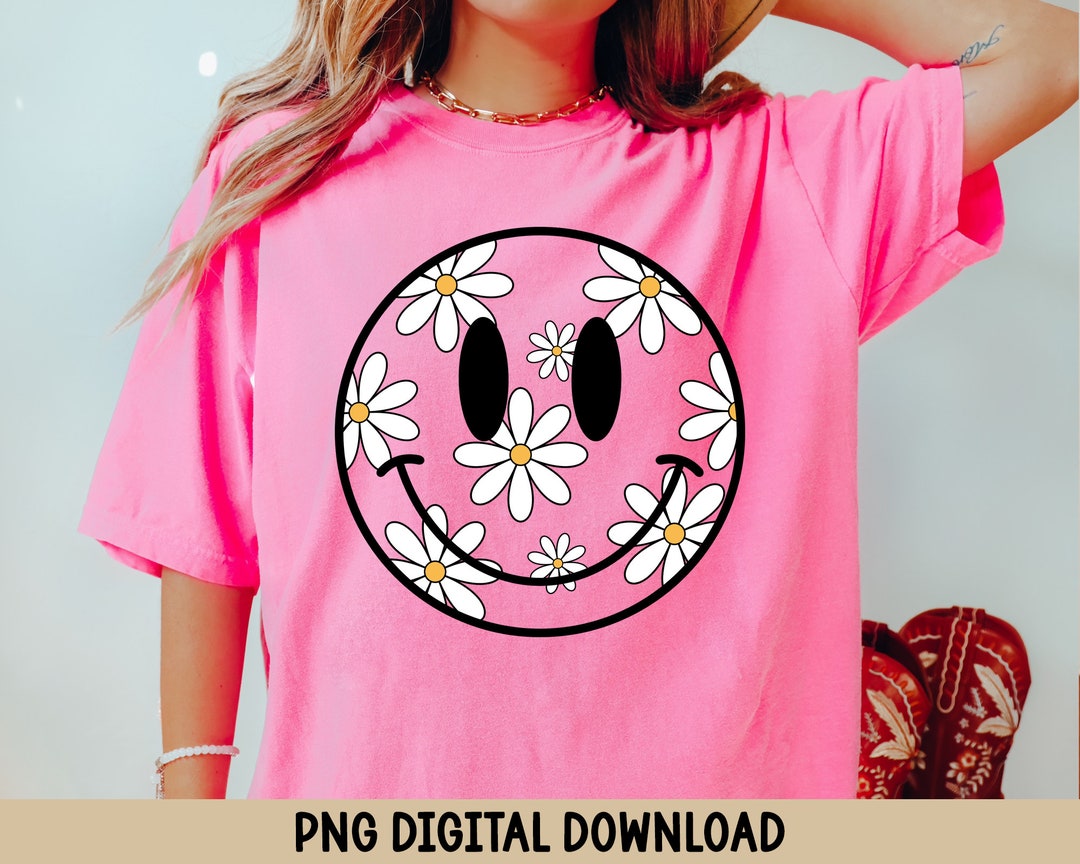 Smiley Face Daisy Flower Png Daisy Flower White Retro Smiley Face Png ...