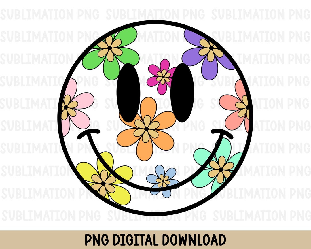 Retro Smiley Face Daisy Flower Png Daisy Flower Power Indiana Retro ...