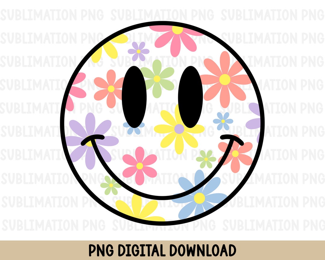 Retro Smiley Face Daisy Flower Png Daisy Flower Mix Arizona Sublimation ...