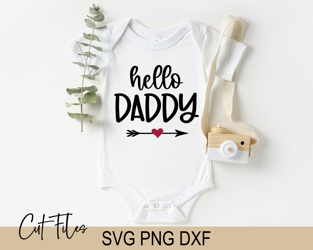 Hello Daddy Svg Heart Arrow Pregnancy Announcement Svg Pregnant Svg ...