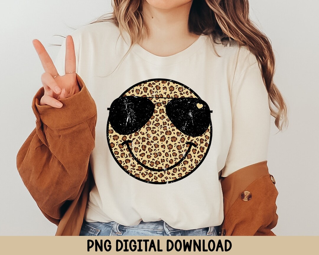 Sunglasses Leopard Smiley Png Solid and Distressed Png Leopard Toffee ...