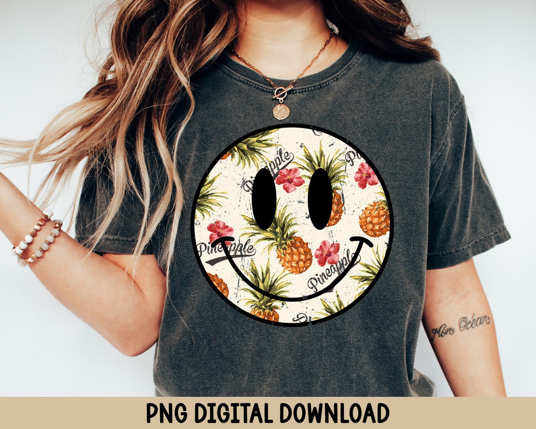 Smiley Face Hawaiian Png Solid and Distressed Hawaiian - Etsy