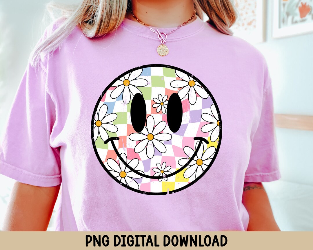 Checkered Smiley Face Daisy Flower Png Daisy Flower Arizona Retro ...