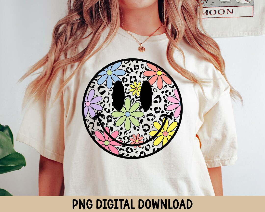 Retro Smiley Face Daisy Flower Png Leopard Daisy Flower Arizona Retro ...