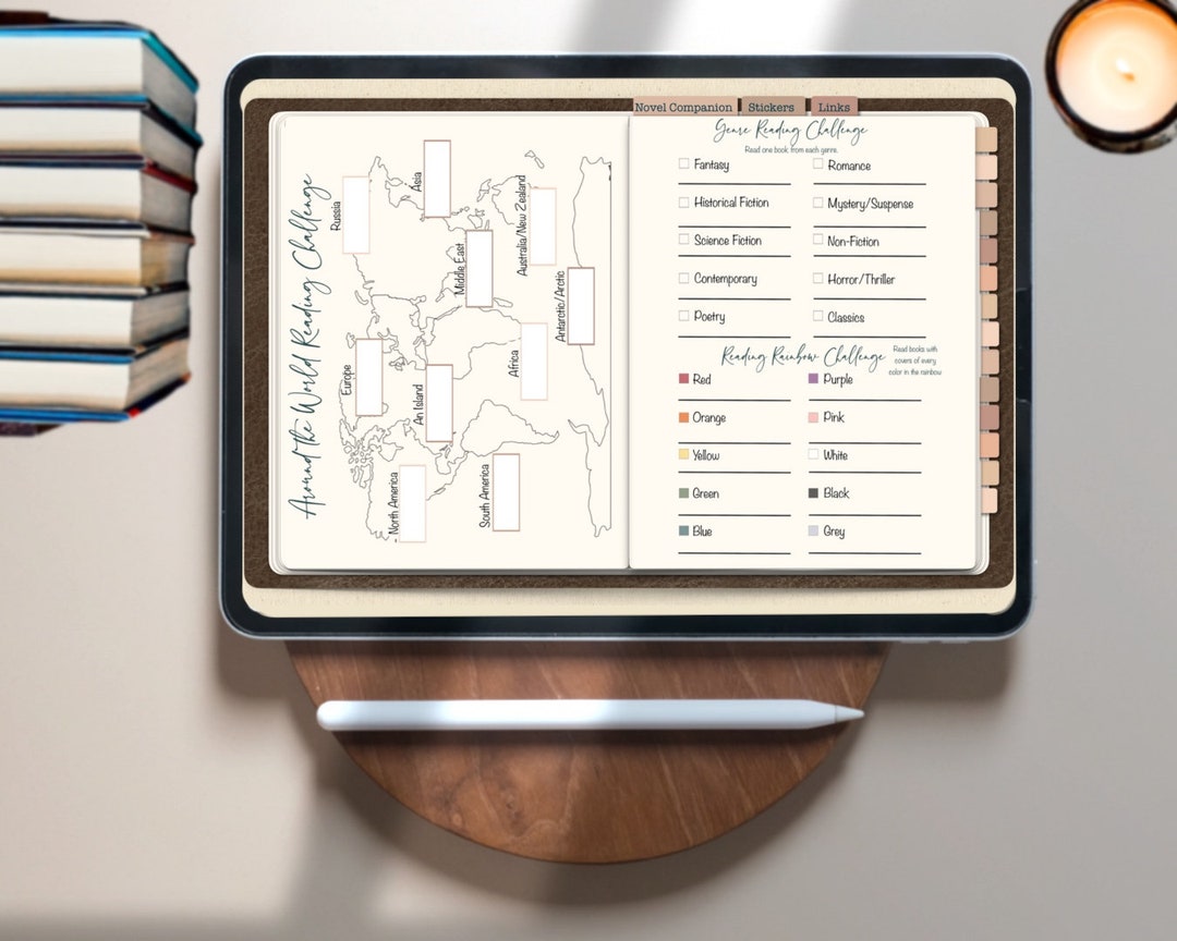 Boho Neutral Theme Digital Reading Journal and UNDATED Planner ...