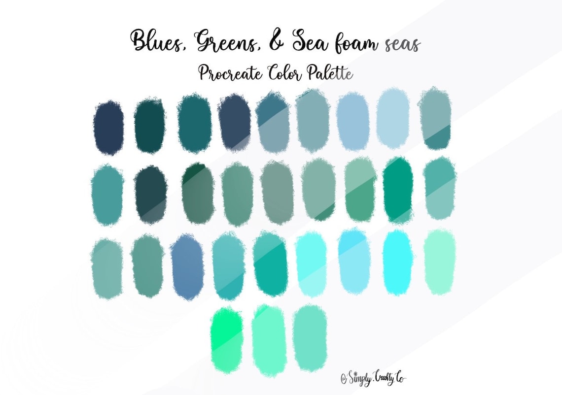 Blue Procreate Color Palette. Color swatches for digital art | Etsy