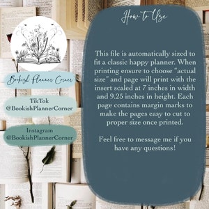 Happy Planner Printables, Classic HP, PDF Digital Reading Journal 2022 ...