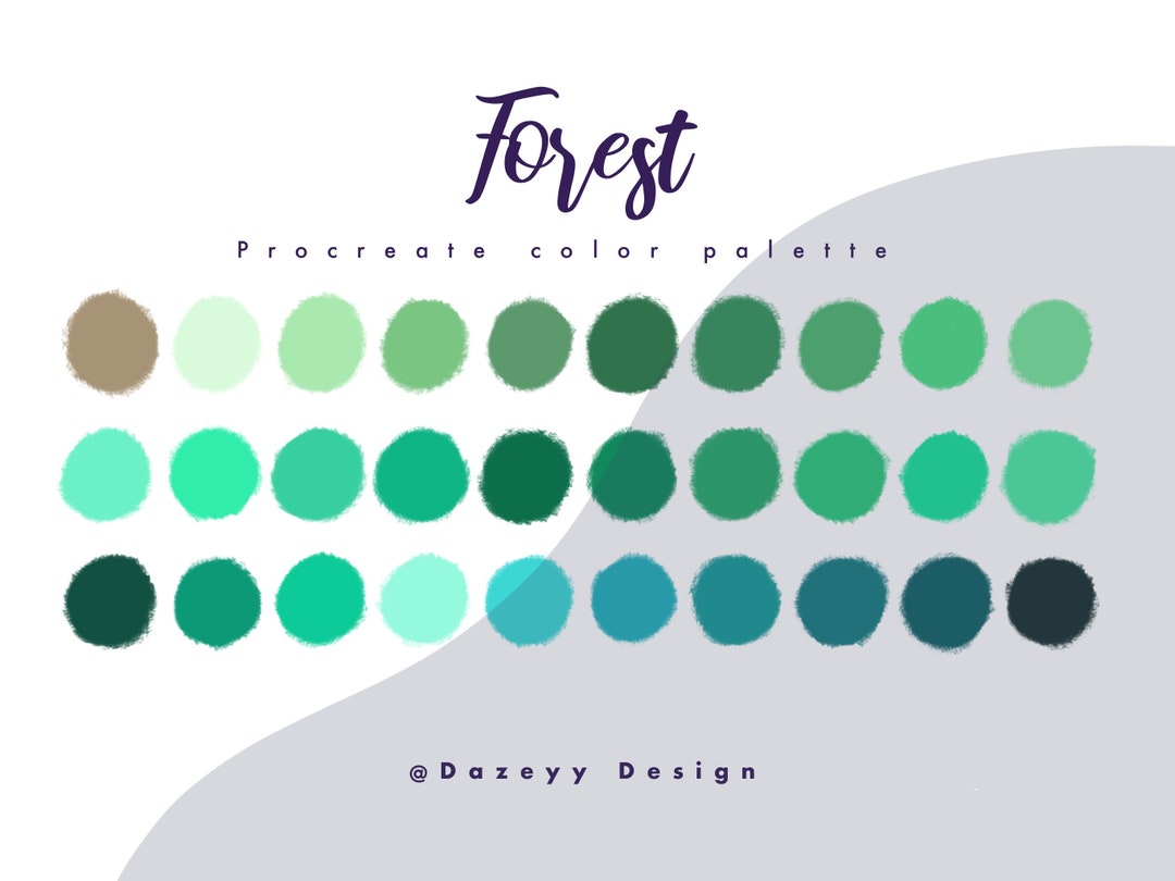 Forest Procreate Color Palette Color Swatches iPad Lettering ...
