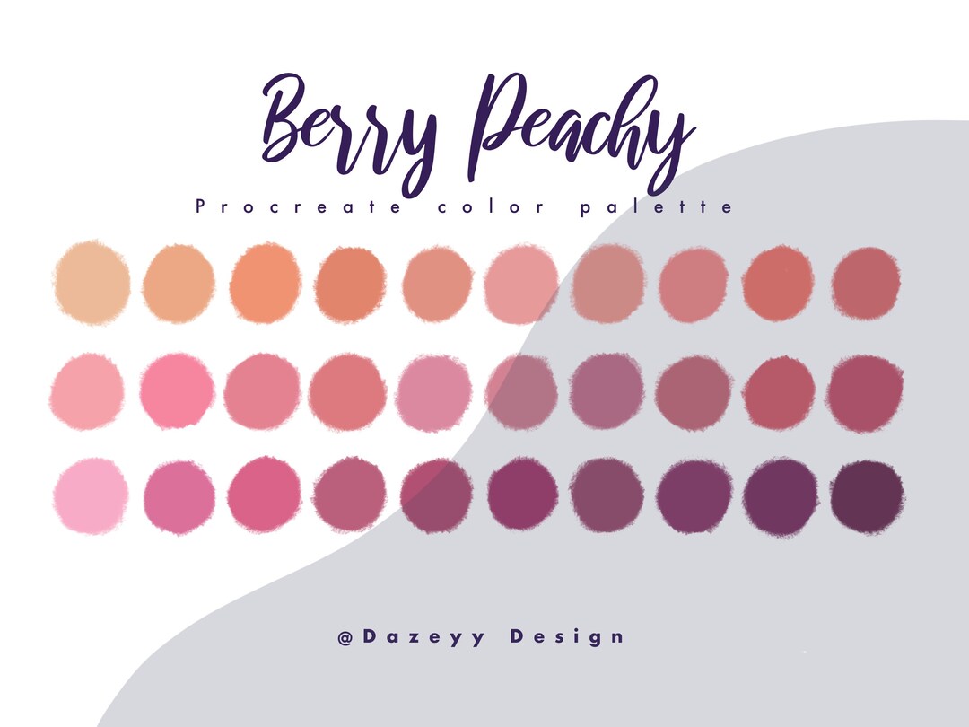 Berry Peachy Procreate Color Palette Color Swatches iPad Lettering ...