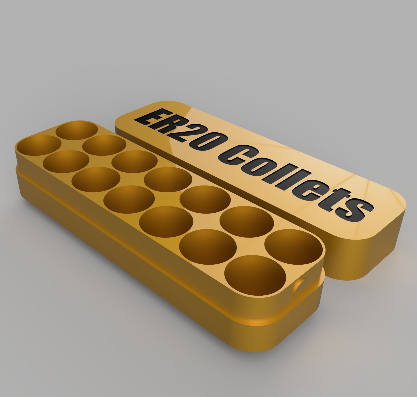 3D Printable ER20 Collet Box. Holds Full Set of Collets Digital ...