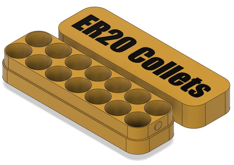 3D Printable ER20 Collet Box. Holds Full Set of Collets Digital ...