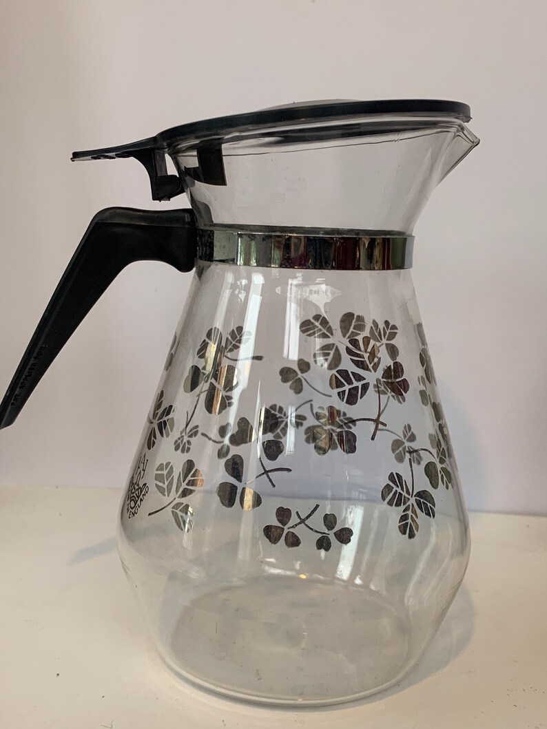 Atomic Vintage Pyrex, 1950s Silver Clover Leaves Design Syrup/ Milk ...