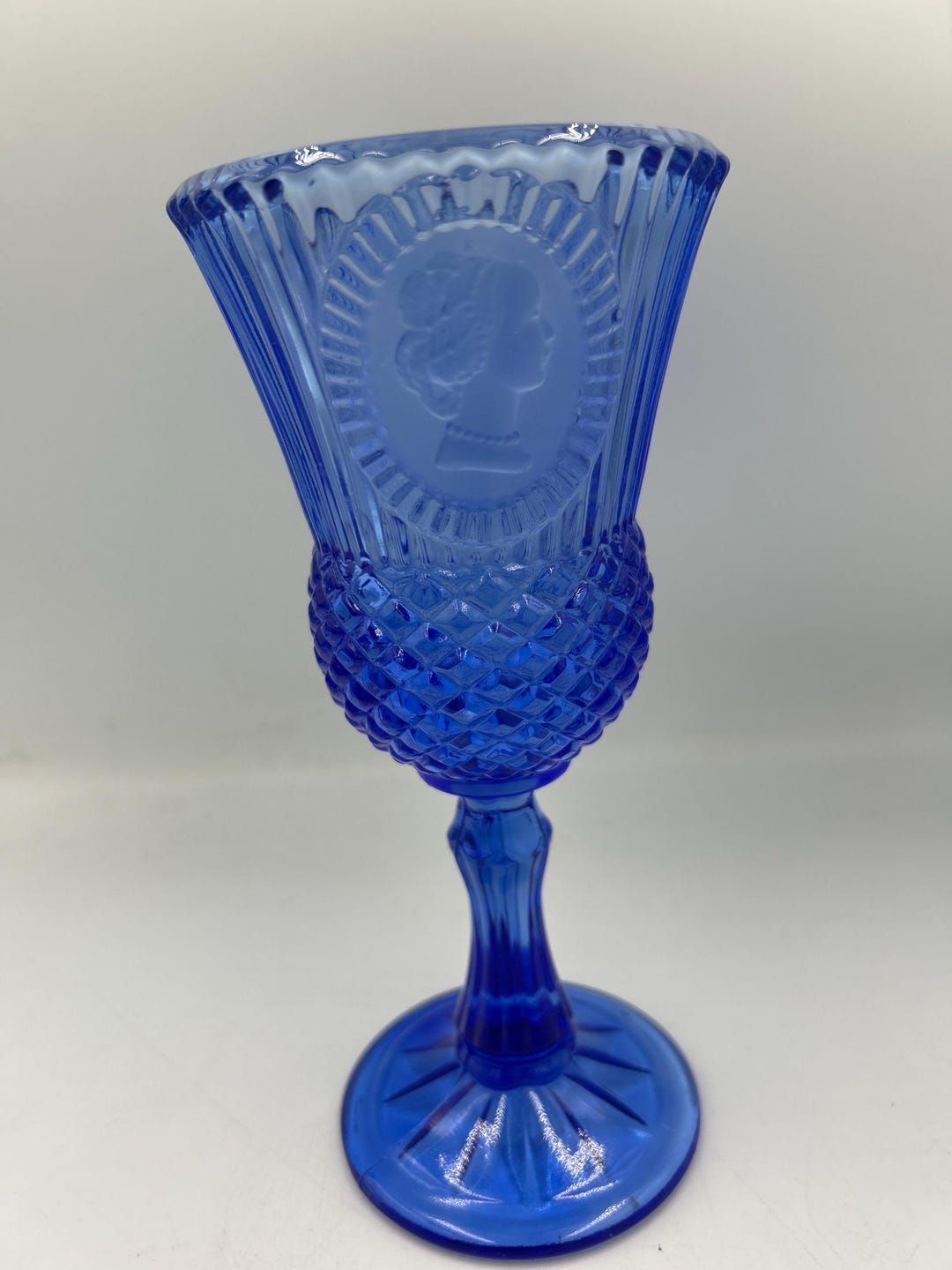Vintage Avon Cobalt Blue Goblet: Martha Washington Cameo, Cape Cod ...