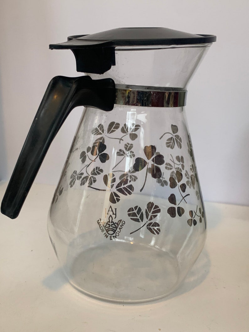 Atomic Vintage Pyrex, 1950s Silver Clover Leaves Design Syrup/ Milk ...