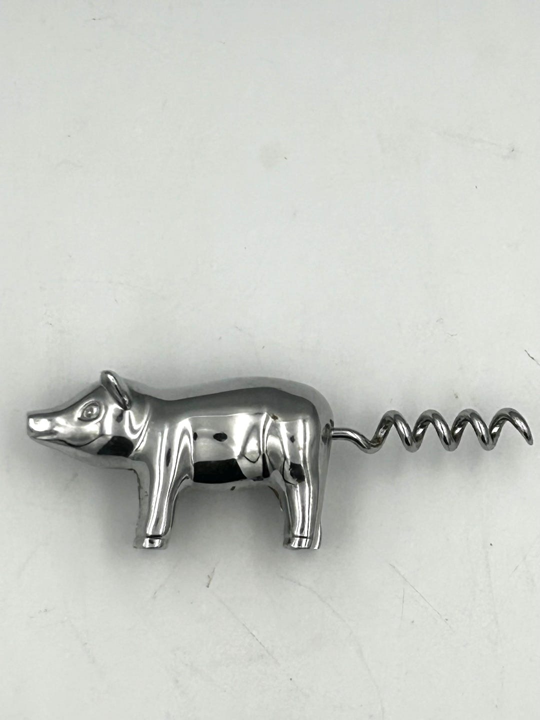 Vintage Chrome Plated Pig Corkscrew Midcentury Barware - Etsy