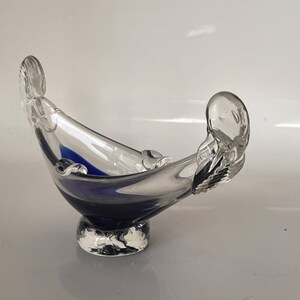 Murano Art Glass Mid Century Blue Handblown Glass Gondola Boat Vase - Etsy