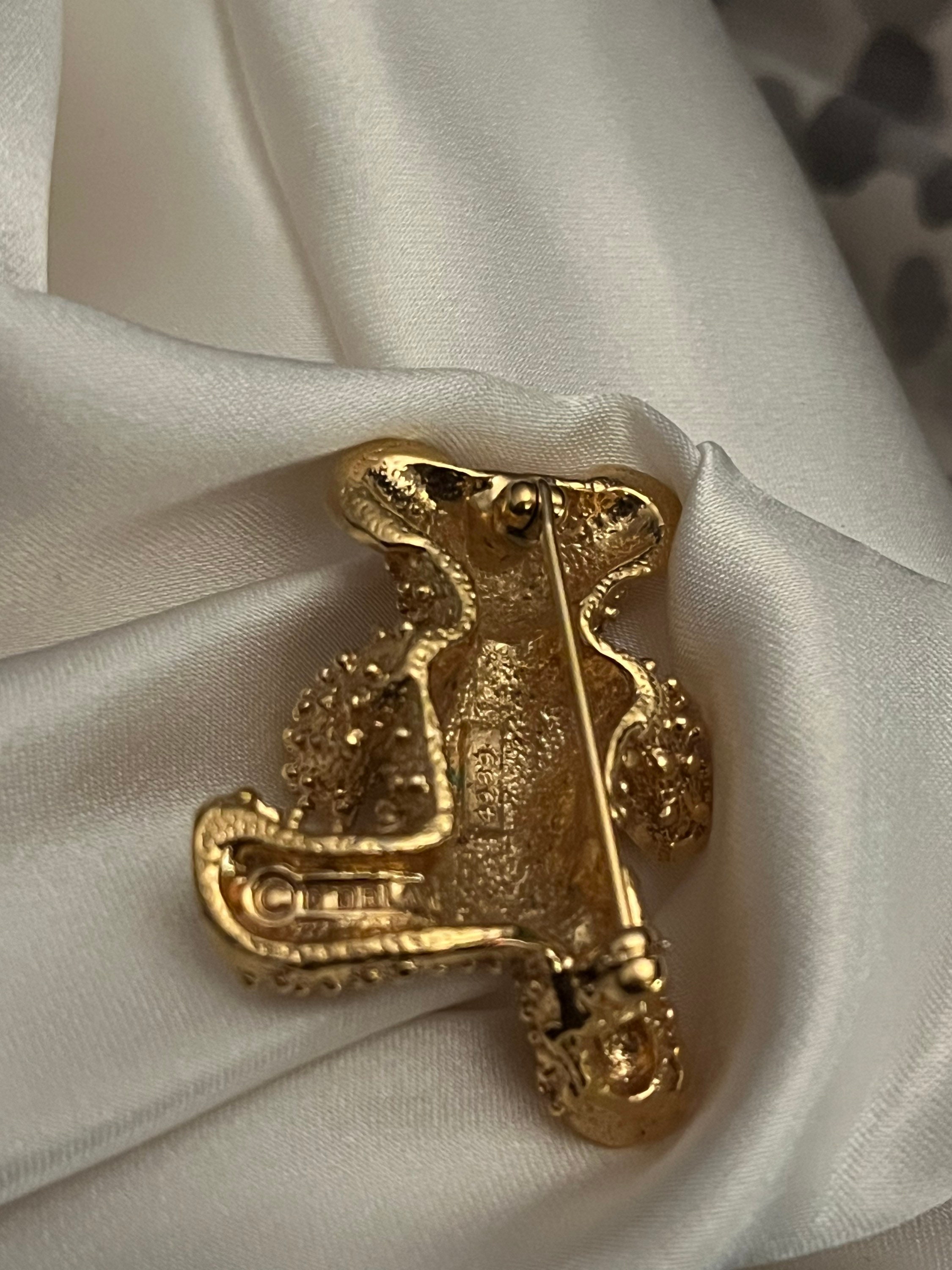 Vintage Dorlan Teddy Bear 1980s Gold Metal Signed Number 4989 - Etsy UK