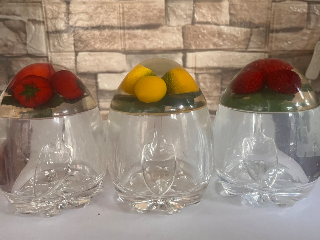 Vintage Lucite Perspex Preserve Jars Lemon Raspberry Tomato Jam ...