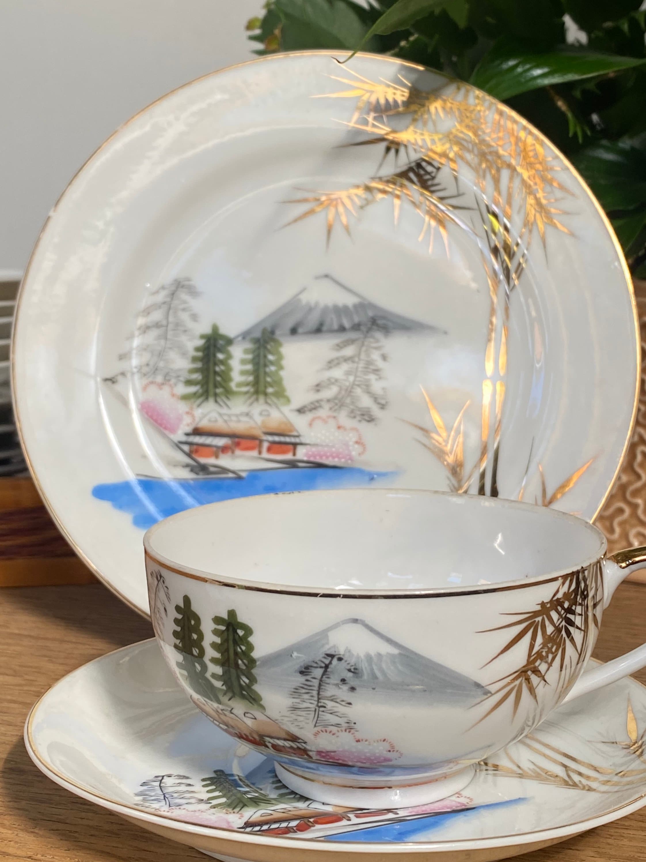 Vintage Japanese Kutani Hyasi Hidden Geisha Girl 1950s Teacup Trio Set - Etsy Australia