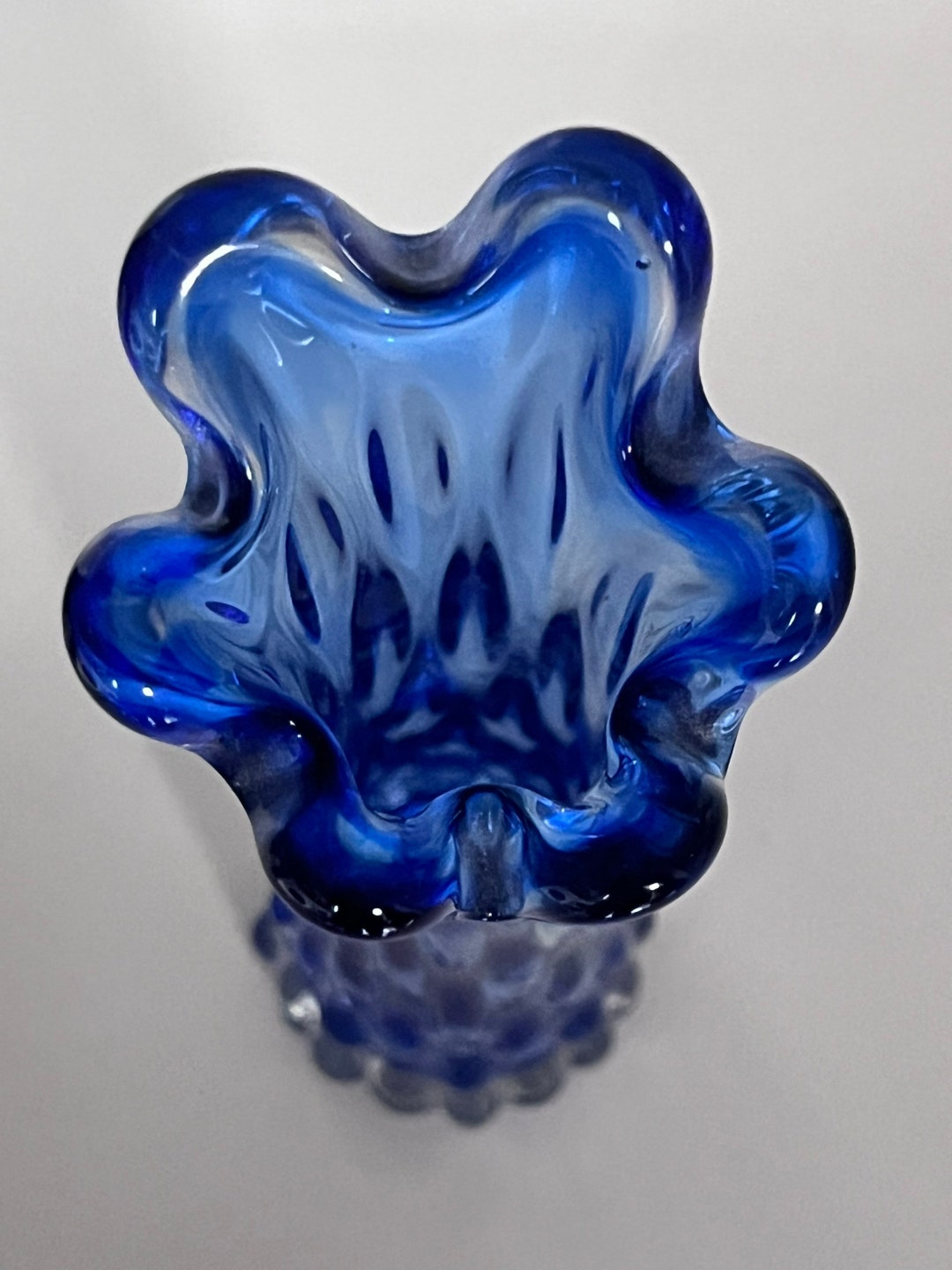 Vintage Art Glass Finger Vase Cobalt Blue Pulled Glass 1960s - Etsy