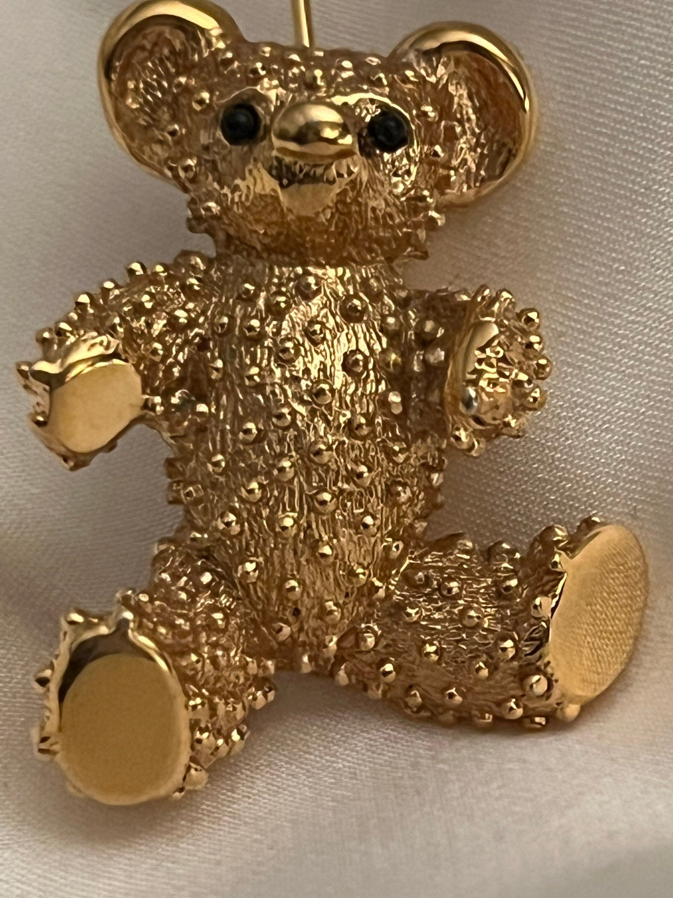 Vintage Dorlan Teddy Bear 1980s Gold Metal Signed Number 4989 - Etsy UK