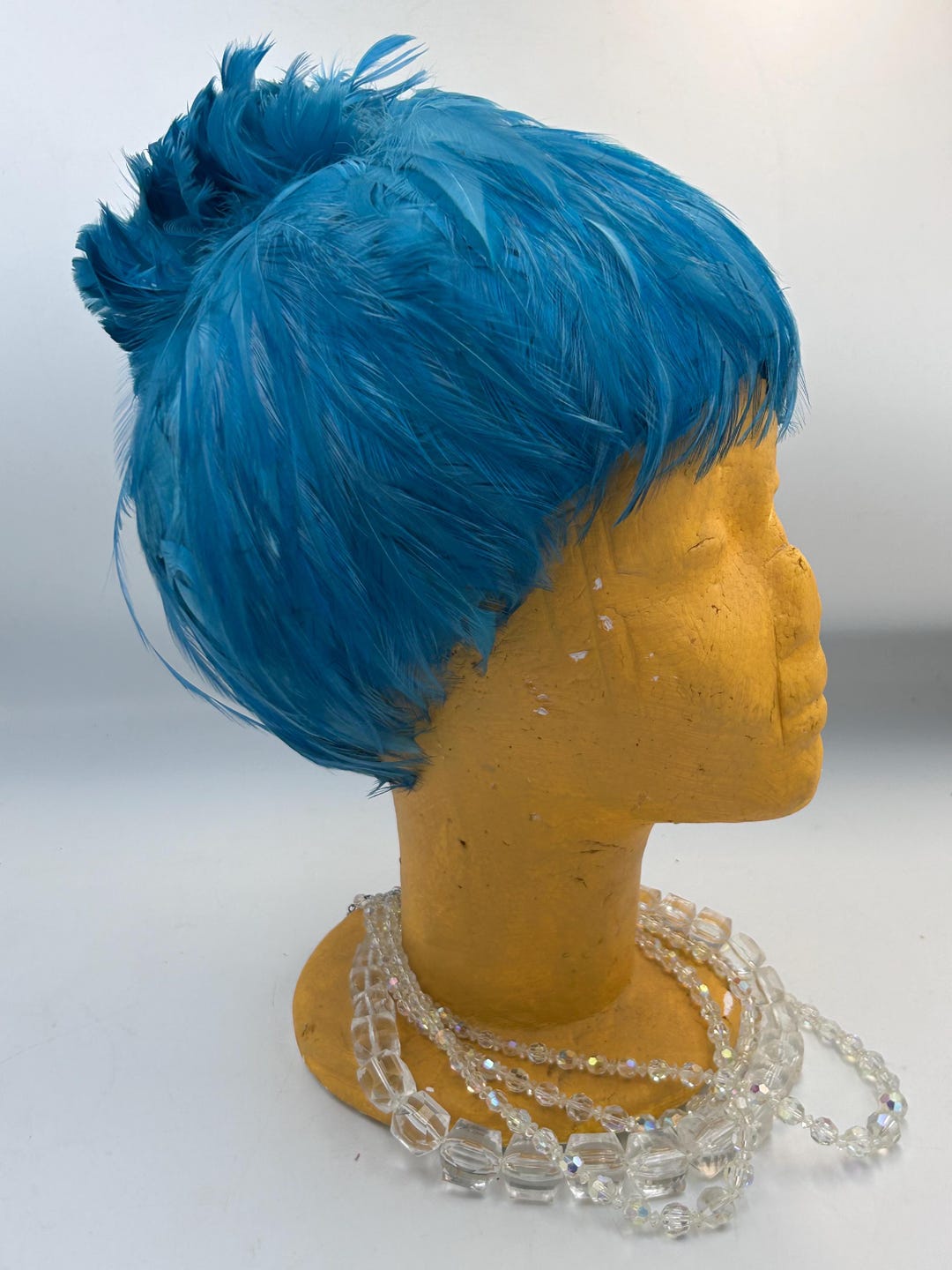 1960s Blue Feather Hat | Vintage Wedding Hat | Mod Statement Headpiece ...