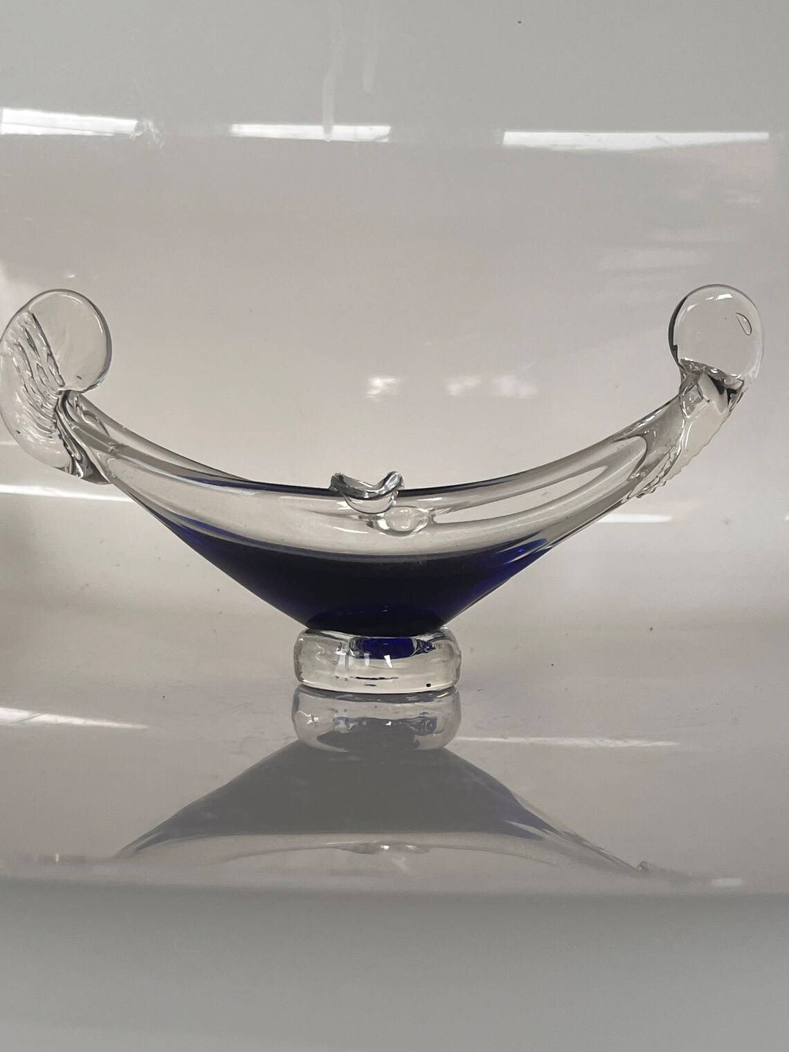 Murano Art Glass Mid Century Blue Handblown Glass Gondola Boat - Etsy