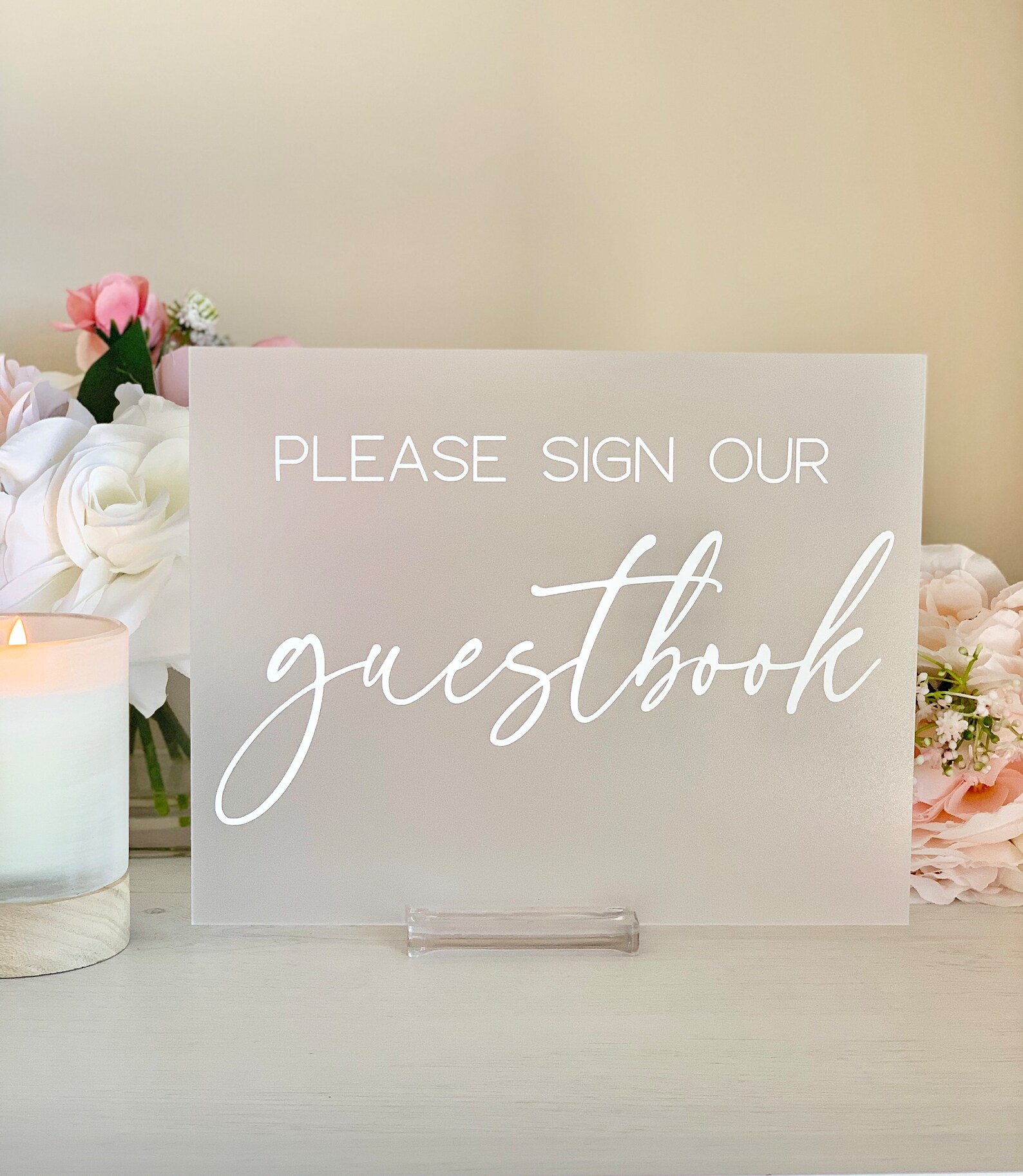 Frosted Acrylic Guestbook Sign Please Sign Our Guestbook - Etsy