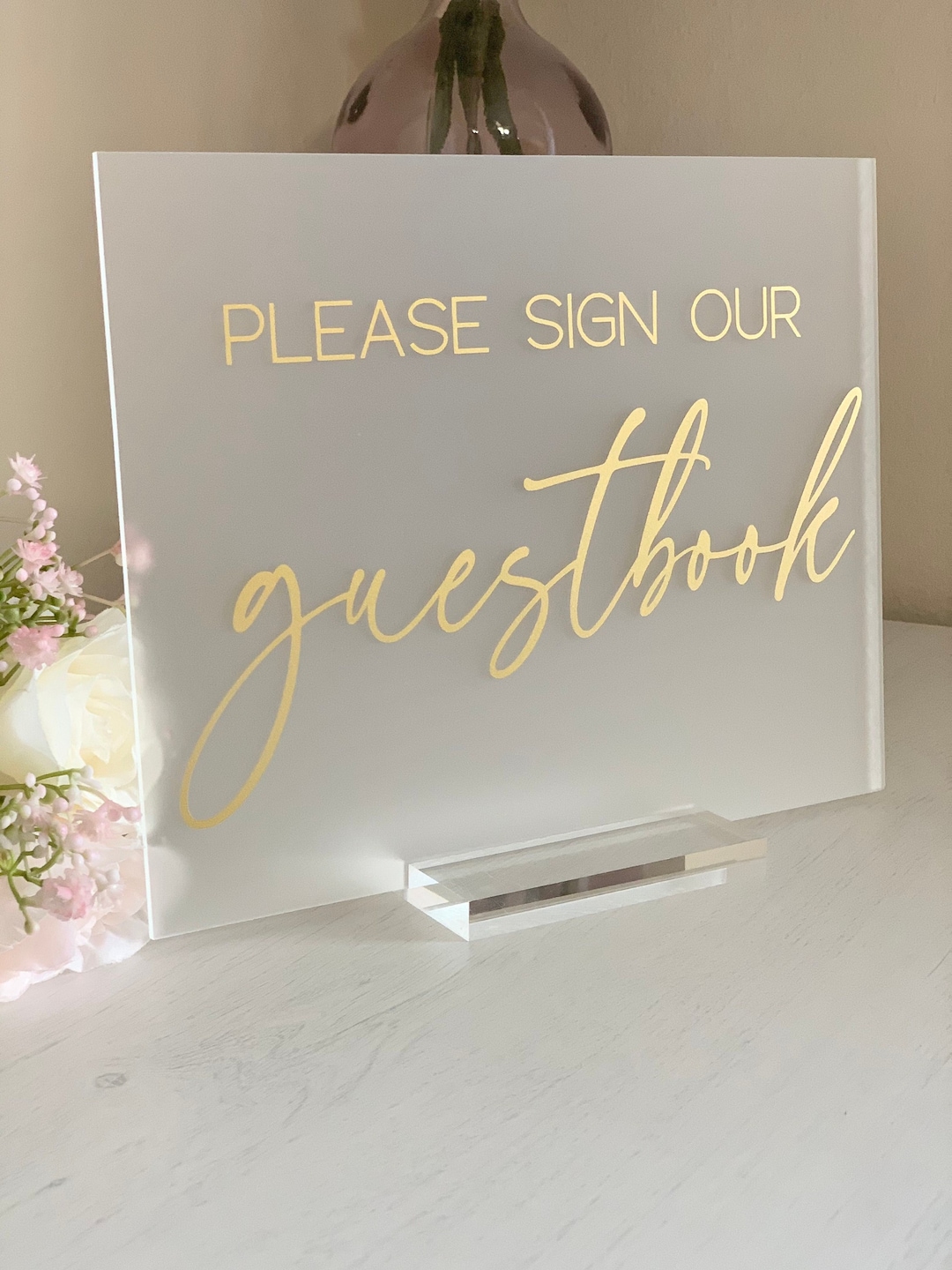 Frosted Acrylic Guestbook Sign, Please Sign Our Guestbook, Acrylic ...