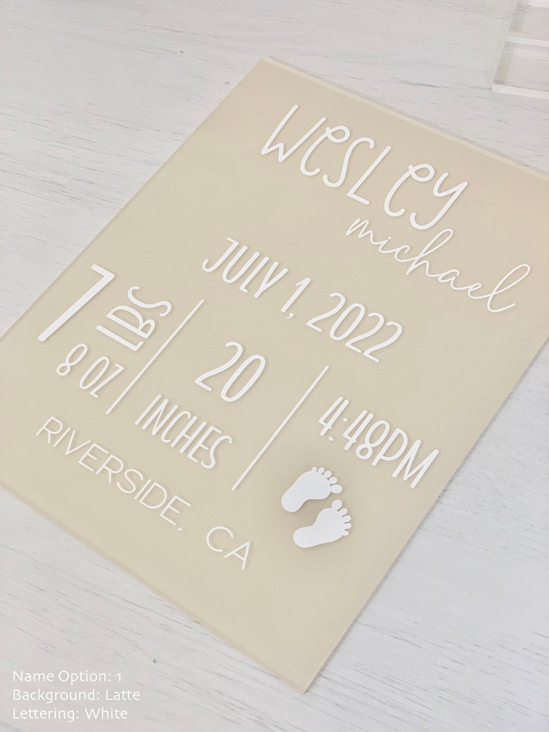 Acrylic Baby Announcement Sign Baby Nursery Stats Sign - Etsy