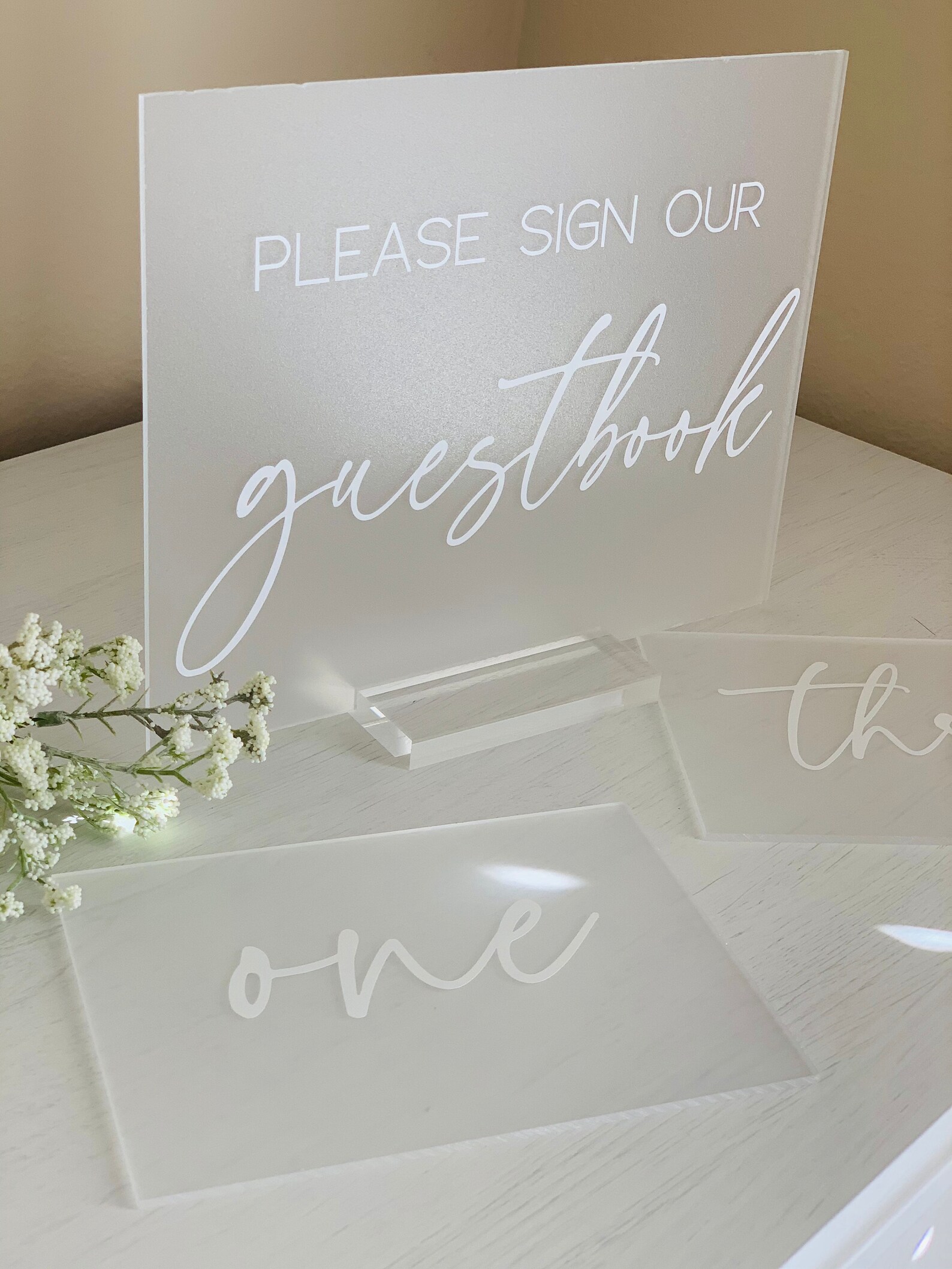 Frosted Acrylic Guestbook Sign Please Sign Our Guestbook | Etsy