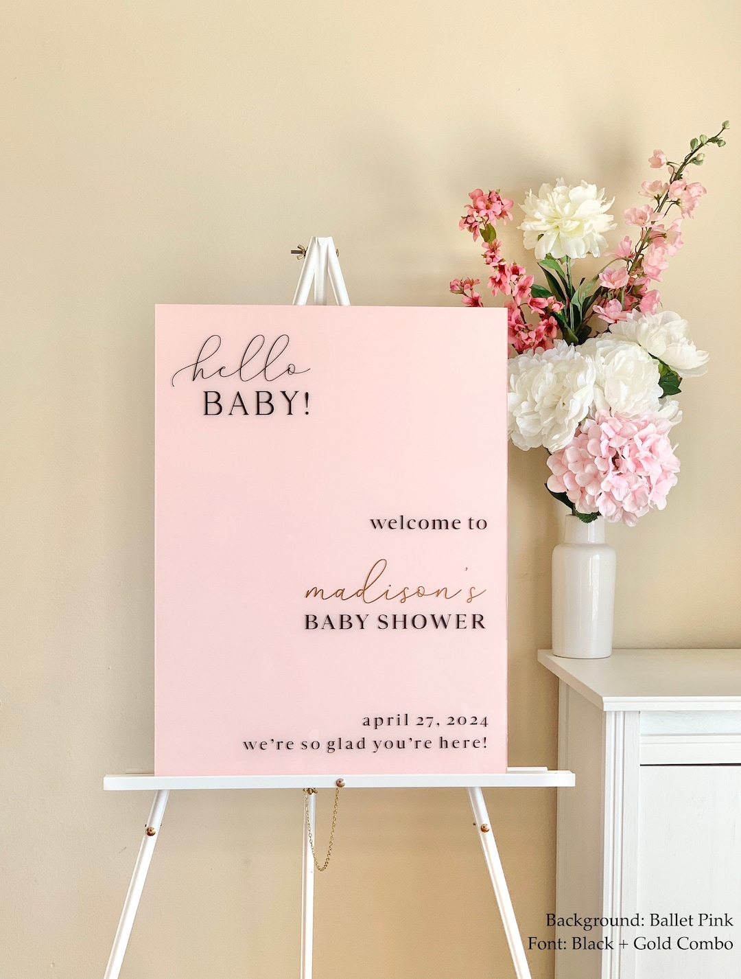 Baby Shower Welcome Sign, Personalized Baby Shower Welcome Sign, Hello ...