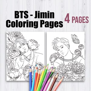 Printable Jimin Coloring Pages Digital BTS Coloring Book | Etsy