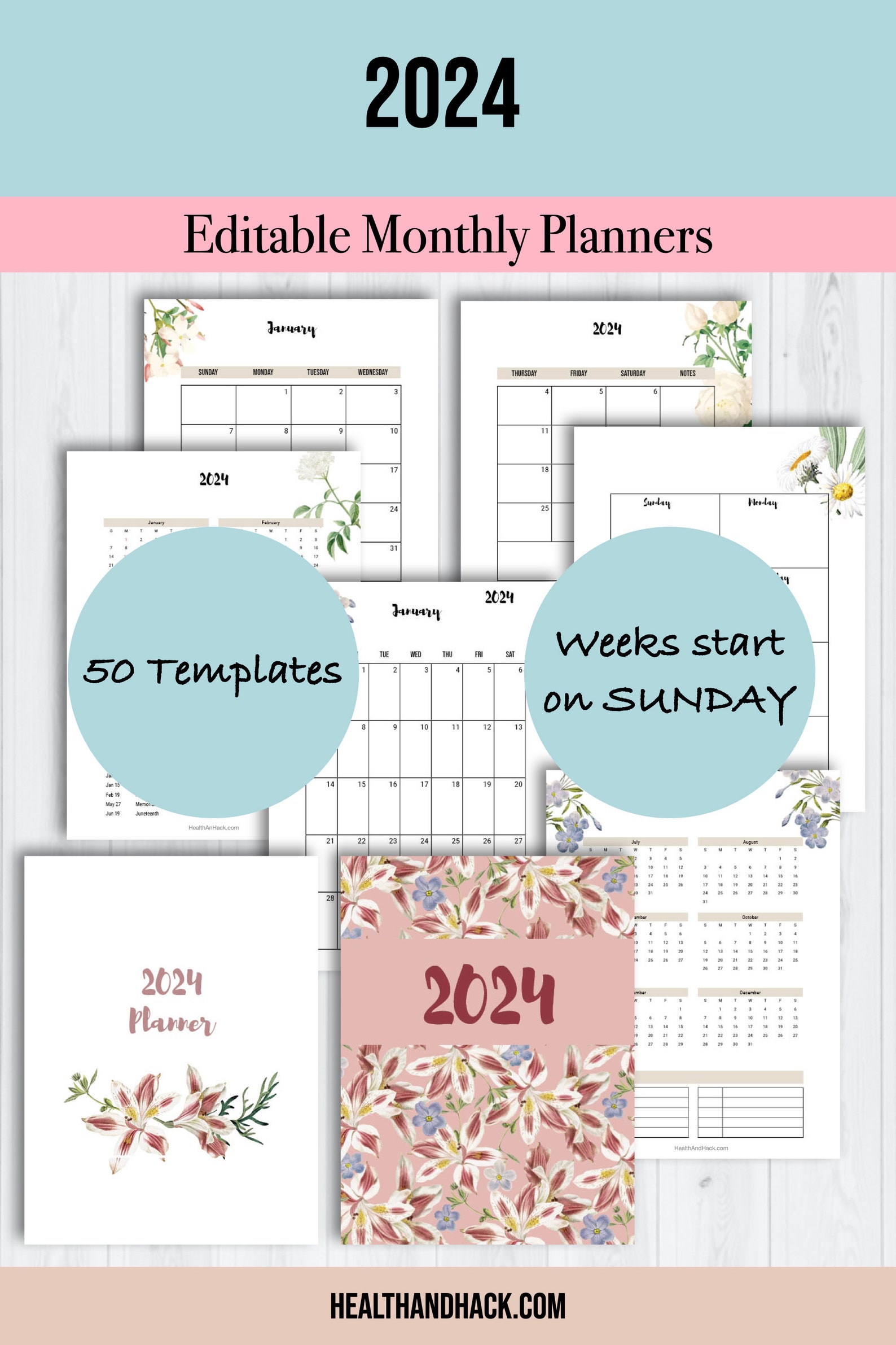 Printable Weekly Planner 2024 2025 | Printable Monthly Planner ...