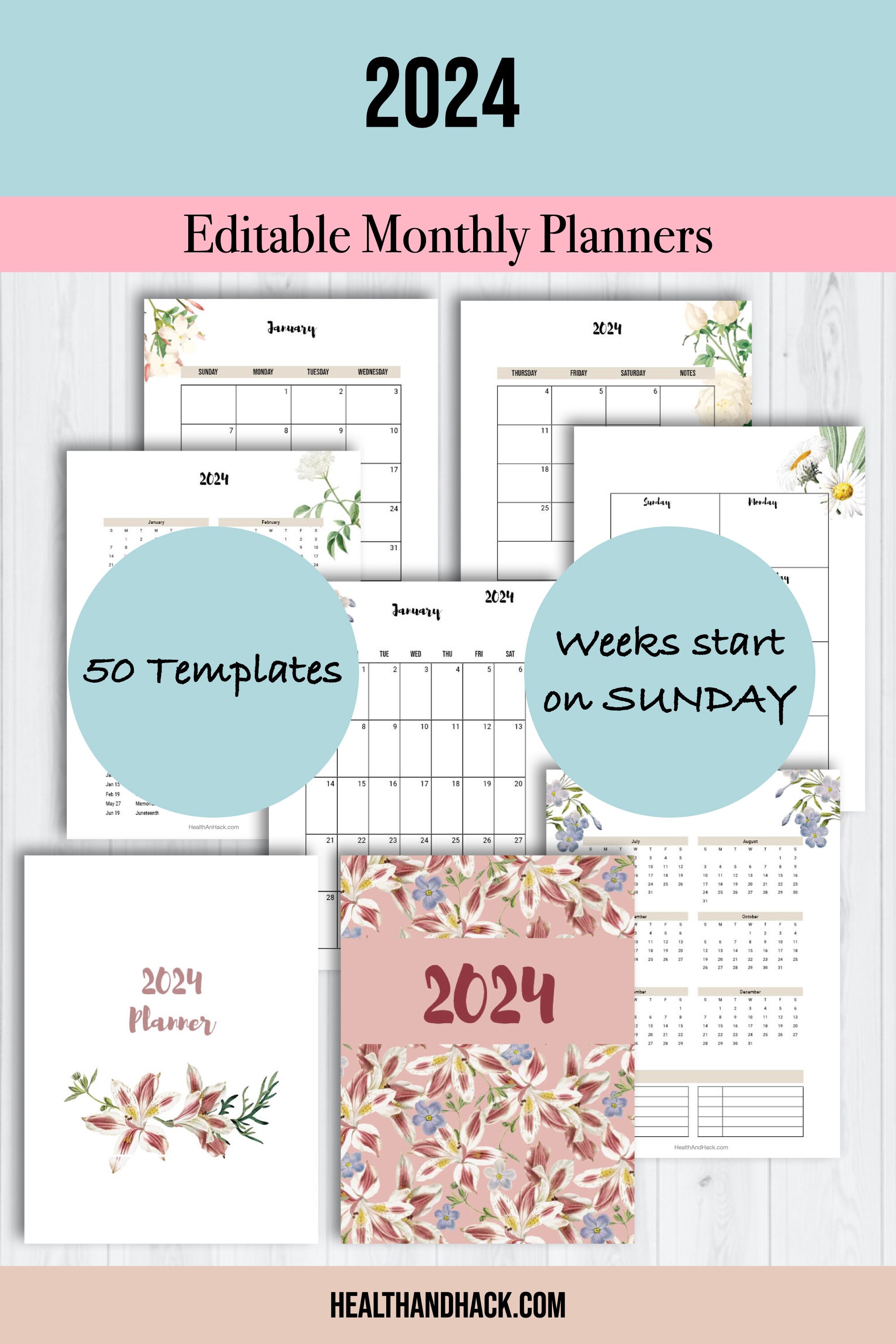 Printable Weekly Planner 2024 2025 | Printable Monthly Planner ...