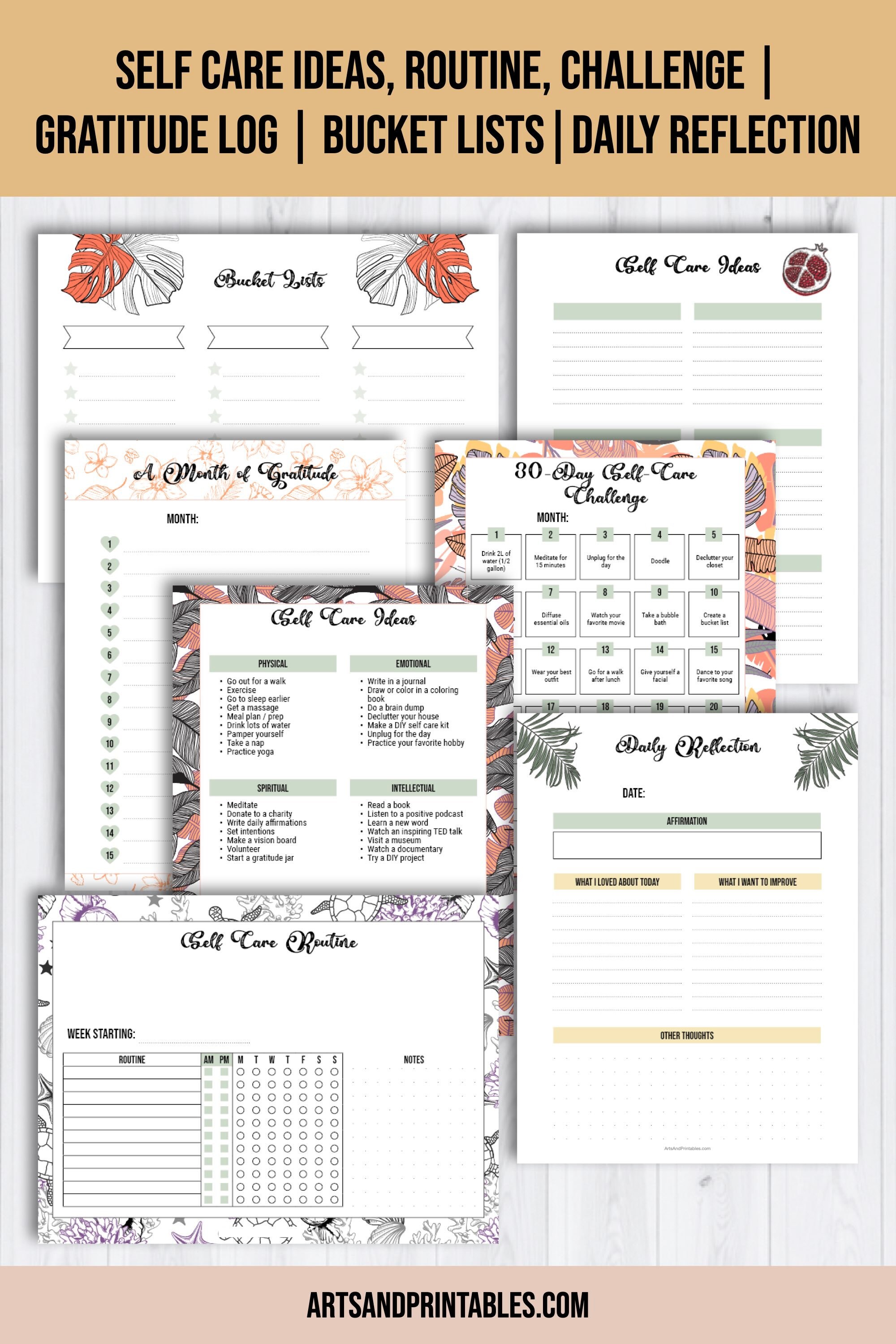 Printable Self-care Journal Printable Wellness Planner Printable Self ...