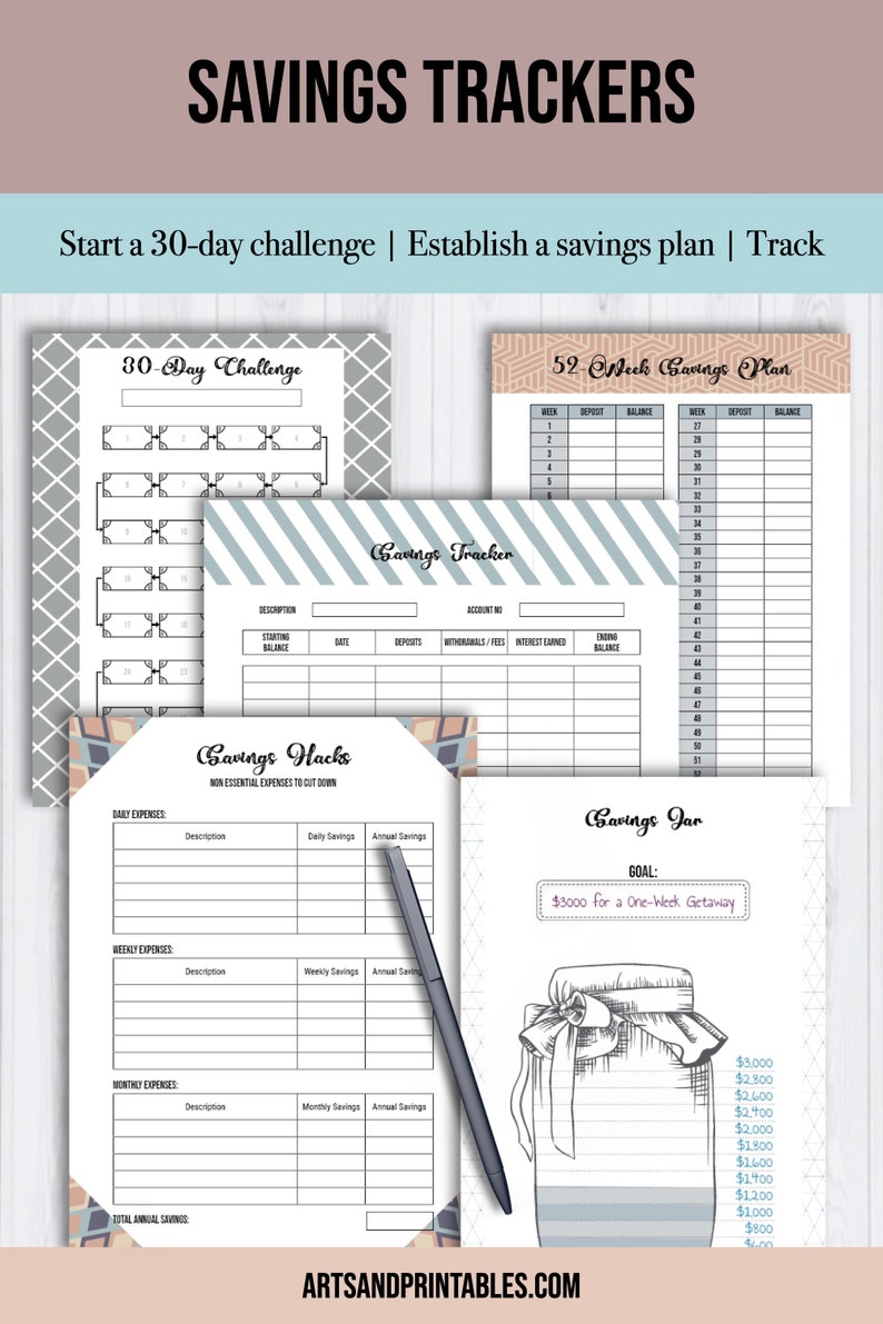 Printable Finance Planner Printable Savings Plan Printable Spending ...