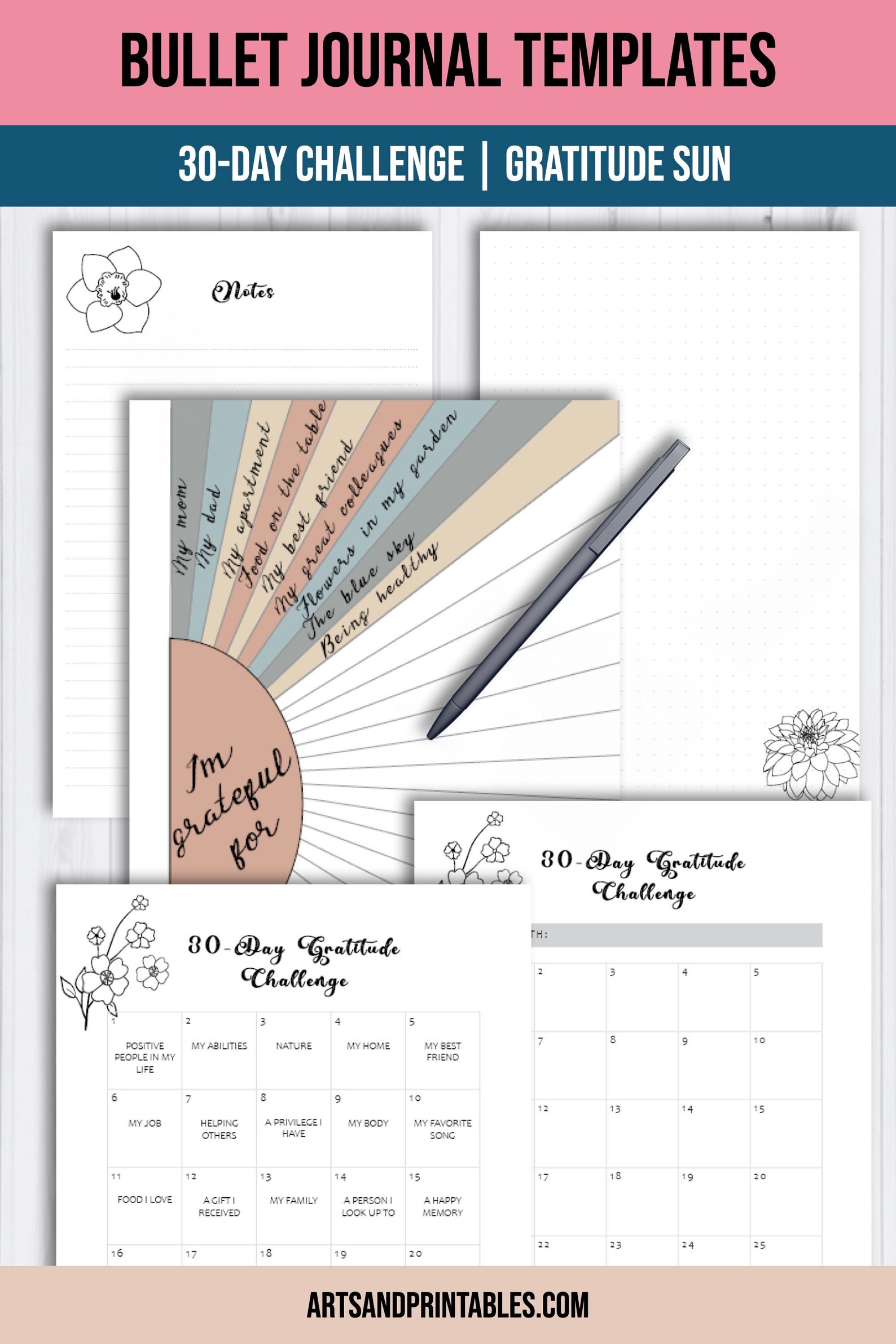 Printable Gratitude Log | Affirmation Planner | Printable Gratitude ...