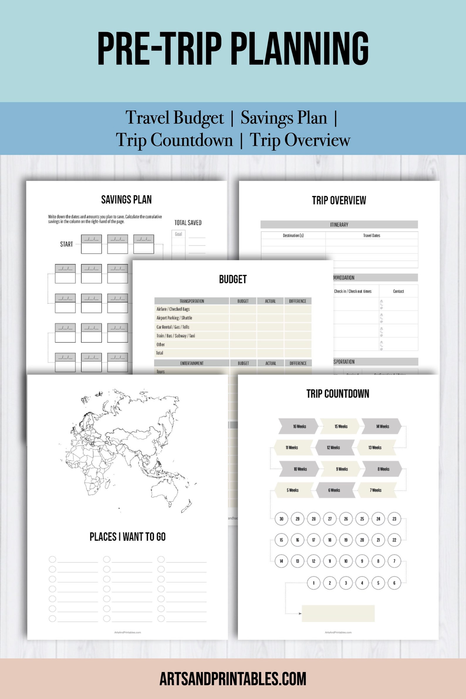 Printable Travel Journal Printable Traveler Planner | Etsy