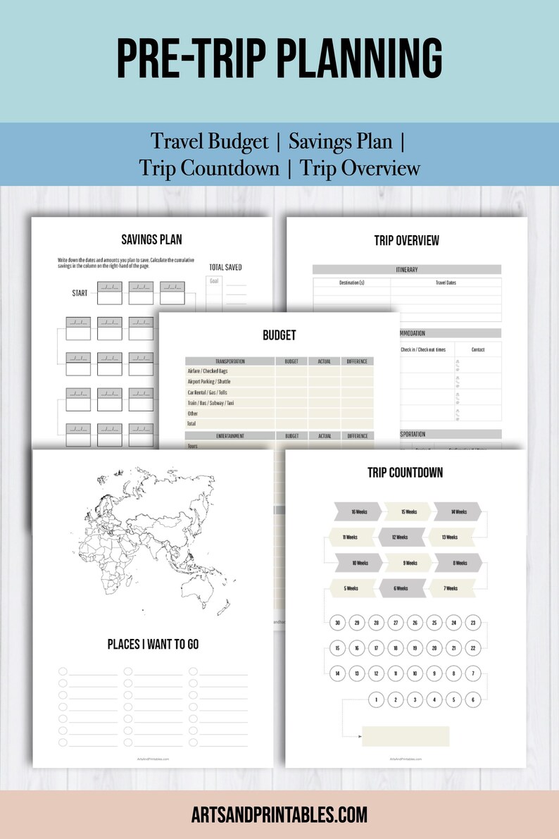 Printable Travel Journal Printable Traveler Planner | Etsy
