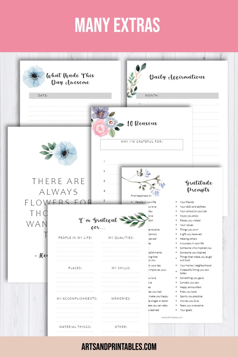 Printable Gratitude Journal Printable Weekly Affirmation - Etsy