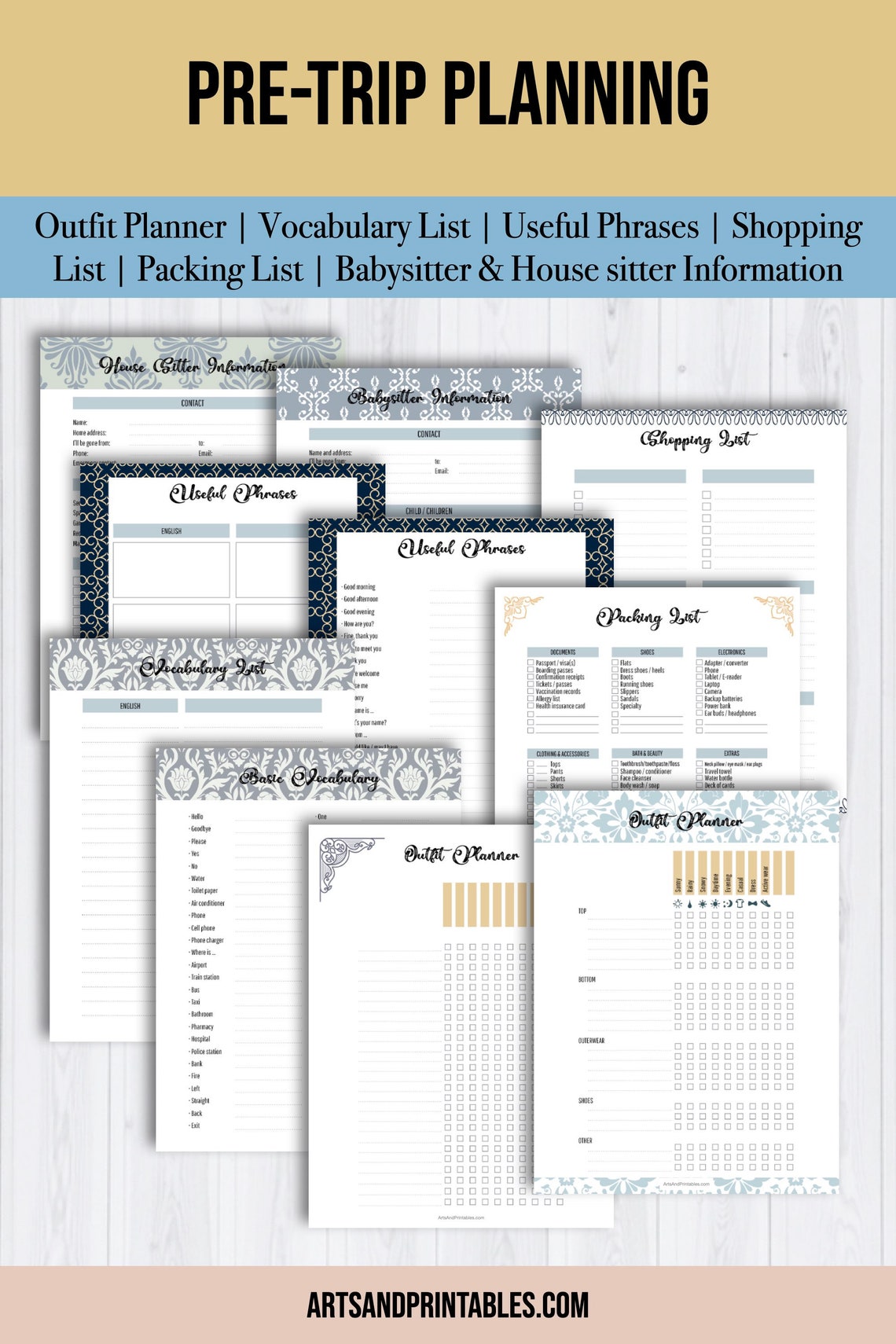 Printable Trip Journal Printable Vacation Planner Printable Travel ...