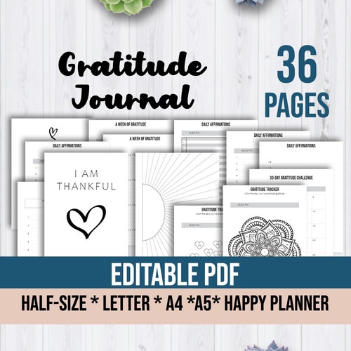 Printable Gratitude Log Affirmation Planner Printable - Etsy