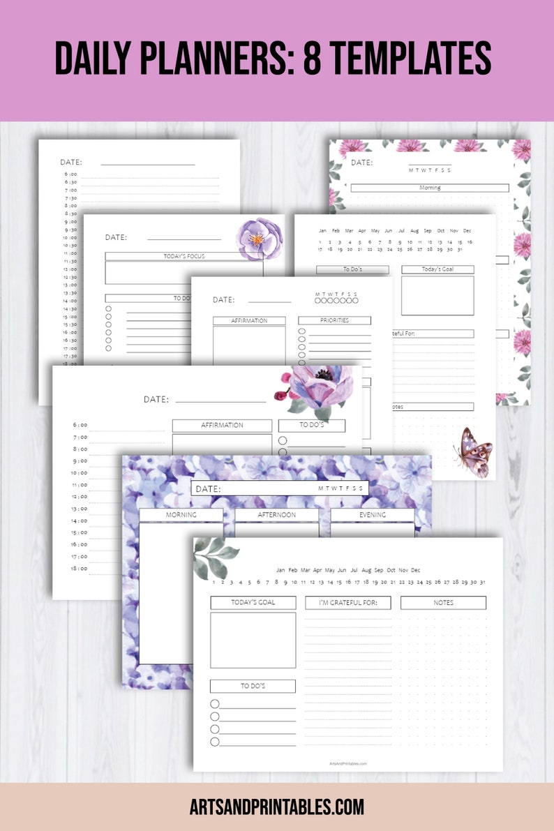 Printable Daily Schedule Printable Weekly Journal Printable Monthly ...