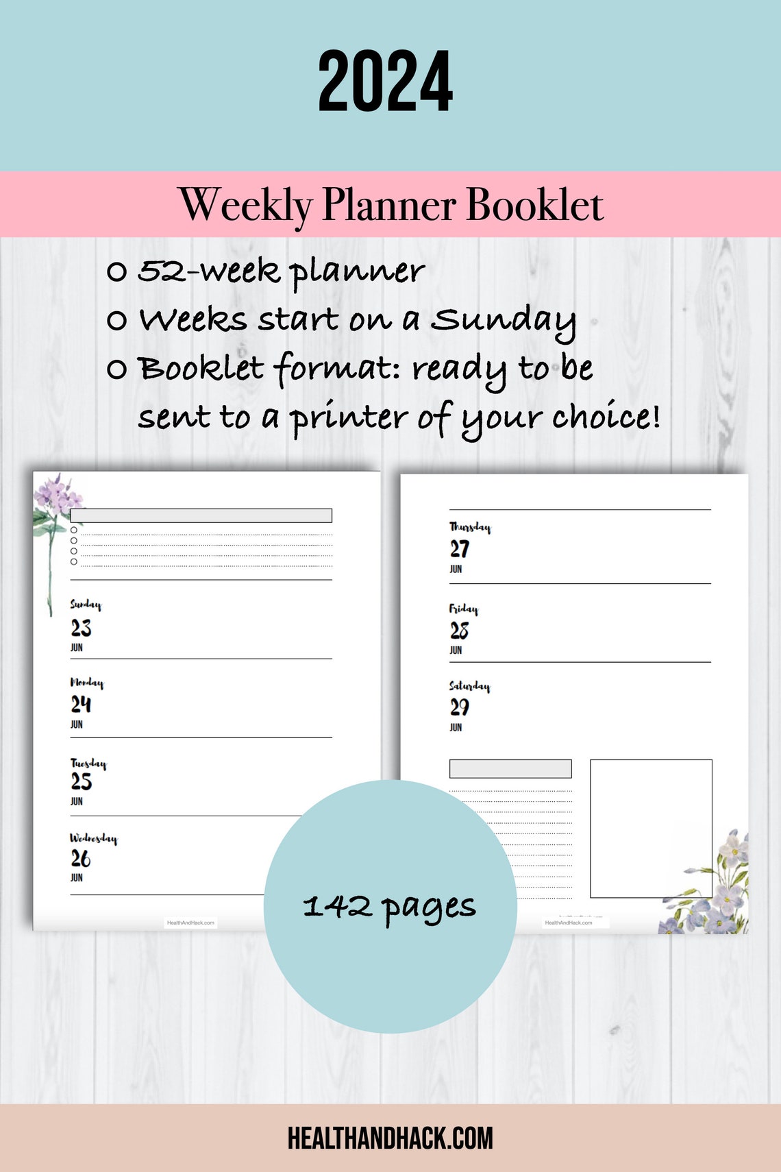 Printable Weekly Planner 2024 2025 Printable Monthly Planner Printable ...