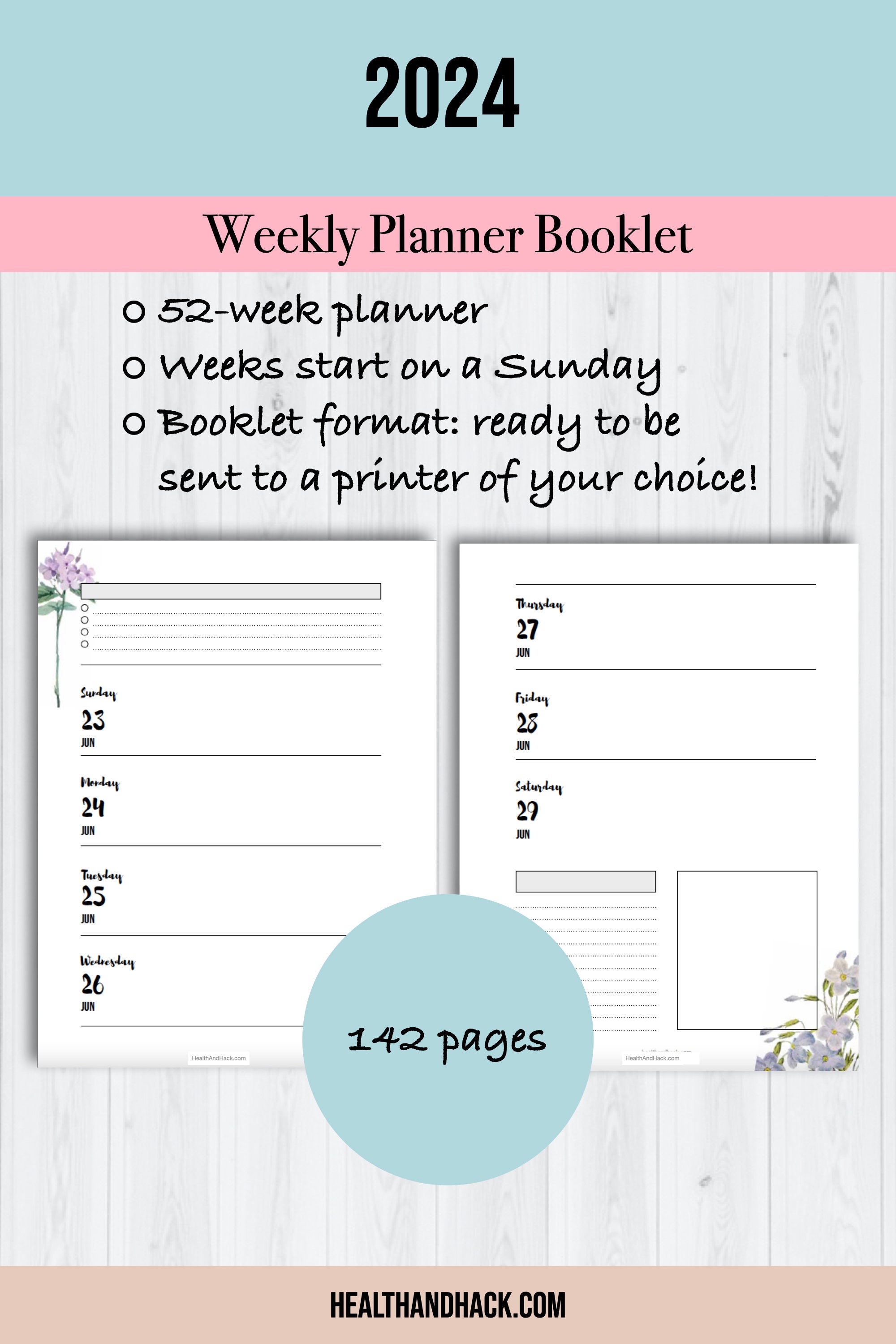 Printable Weekly Planner 2024 2025 | Printable Monthly Planner ...