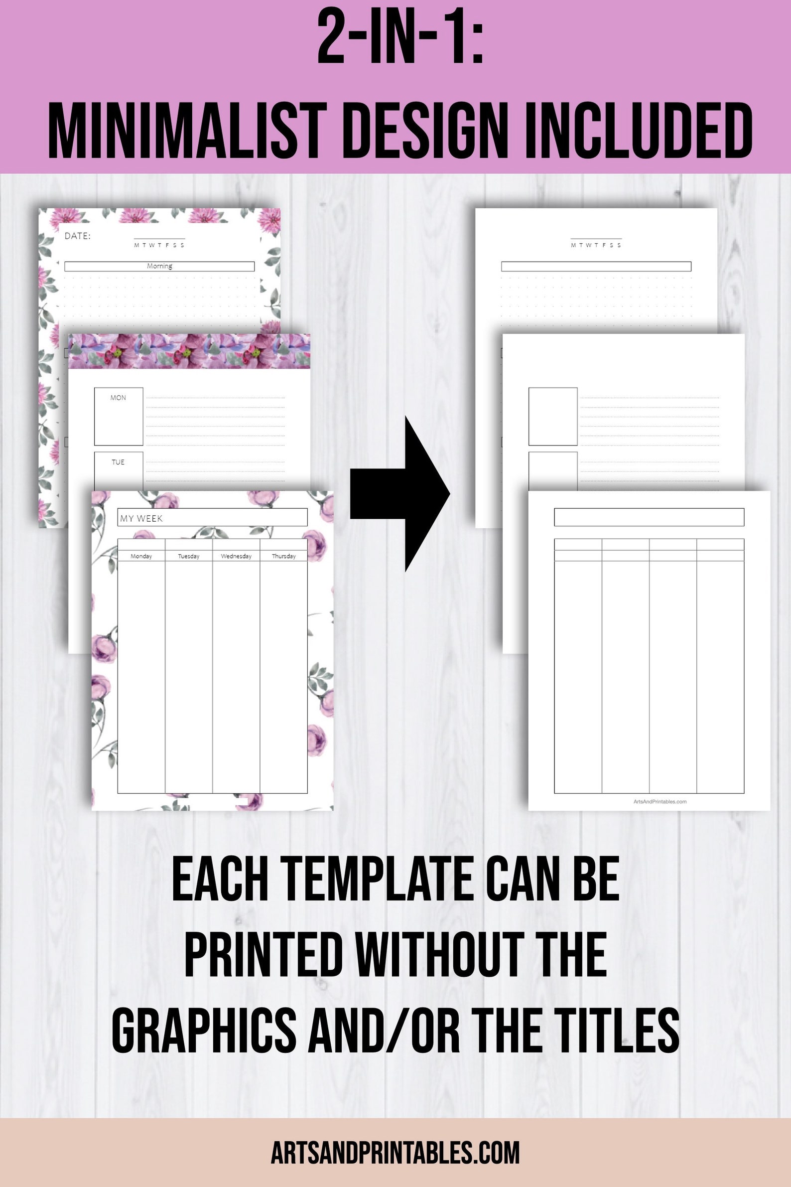 Printable Daily Schedule Printable Weekly Journal Printable Monthly ...